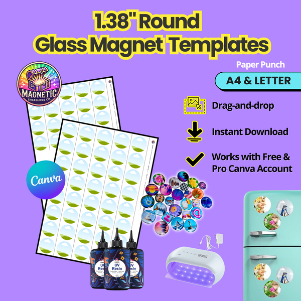 1.38" Round Glass Magnet Canva Template – Magnetic Treasures Co.