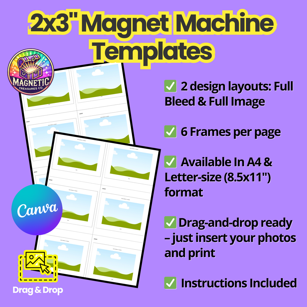 2x3" Rectangle Magnet Canva Template - Graphic Punch – Magnetic Treasures Co.